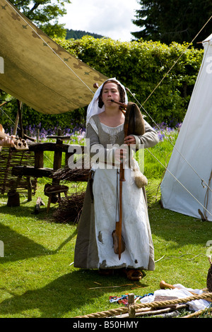 lady playing the Scottish Small Pipes Stock Photo - Alamy