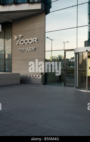 The entrance of the Accor Company building in the new area district of ...