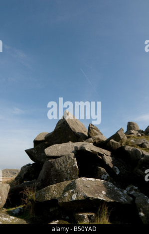 Carn Menyn Carn Meini hilltop rocky shattered granite dolerite outcrop ...