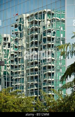 An 18-story, twin tower high-rise is seen under construction Tuesday ...