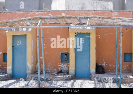 Rundown Arabic housing belonging to poor people in Dahab on the Red Sea ...