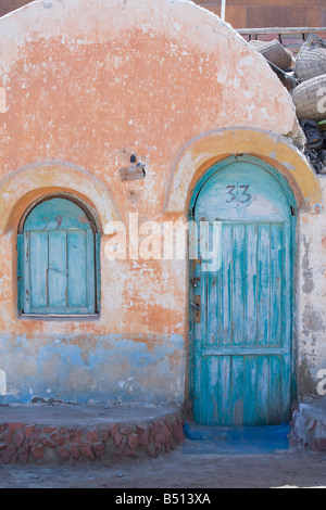 Rundown Arabic housing belonging to poor people in Dahab on the Red Sea ...
