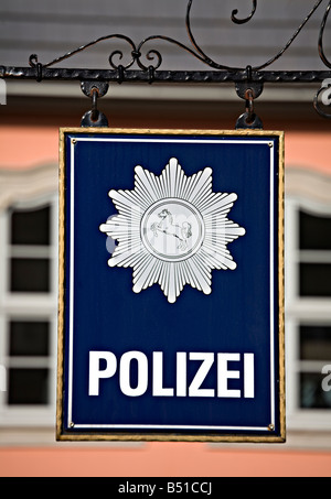 German Police station sign Stock Photo - Alamy