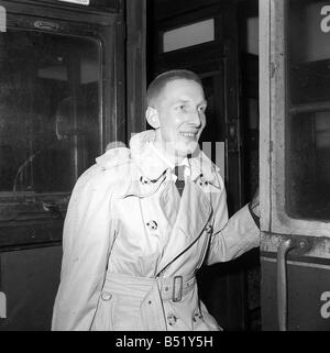 Phil Seaman jazz drummer Feb 1957 on his arrival at Waterloo from ...