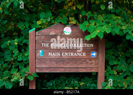 The Burrell Collection Sign by the Main Entrance at the Recently ...