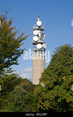 Heaton Park BT Tower, a telecommunication tower built of reinforced ...