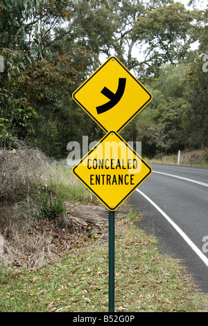 Concealed Entrance Road Sign in Australia Stock Photo - Alamy