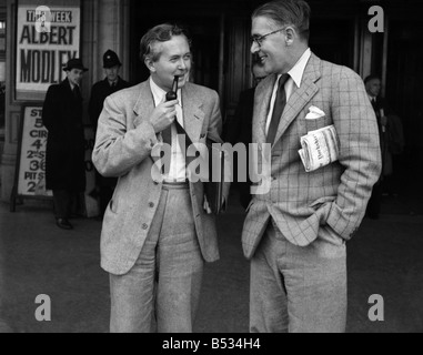 Labour Party Conference. Harold Wilson, Tom Driberg, R.H.S. Crossman ...