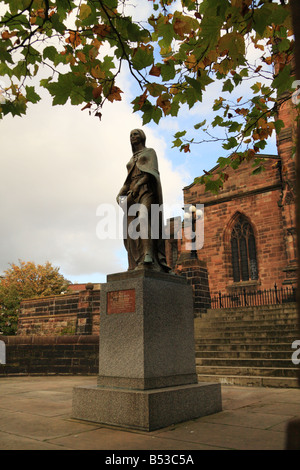A bronze statue by Sir Charles Wheeler of Lady Wulfruna, the founder of ...