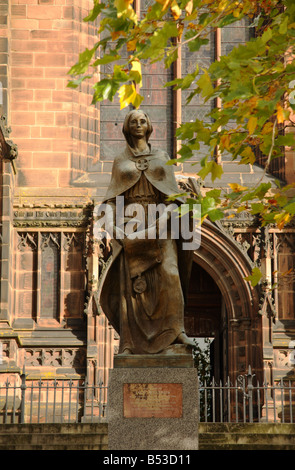 A bronze statue by Sir Charles Wheeler of Lady Wulfruna, the founder of ...