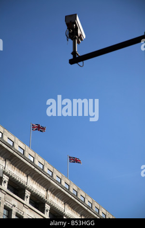 CCTV Camera and Union Jack flags Stock Photo - Alamy
