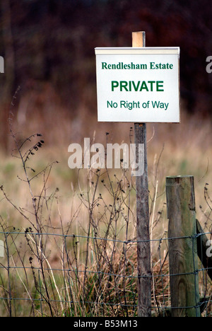 Rendlesham Estate Norfolk England sign Stock Photo - Alamy