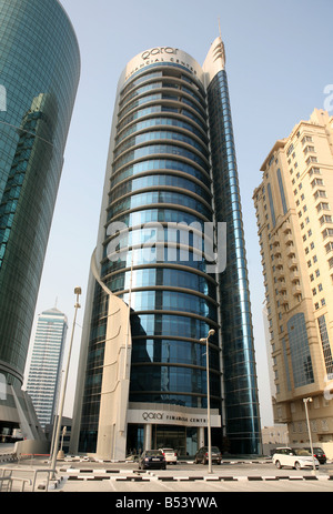 Office tower headquarters building of Qatar Gas company in Doha Qatar ...