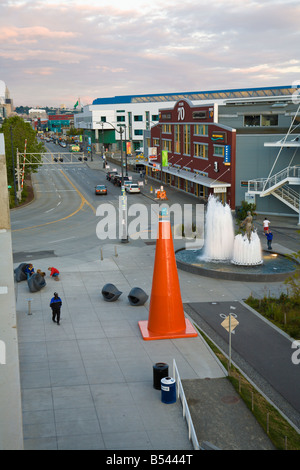 USA, WA, Seattle. Pier 70, Space Needle and waterfront condos from ...