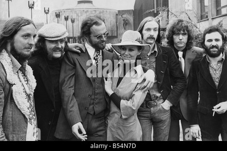 Alan Hull of the pop group Lindisfarne at home with his wife Pat and ...