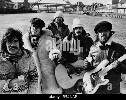 Alan Hull of the pop group Lindisfarne at home with his wife Pat and ...