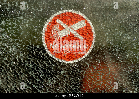 Broken glass of railway window Stock Photo - Alamy