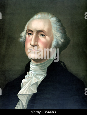 George Washington, head-and-shoulders portrait, facing left, in ...