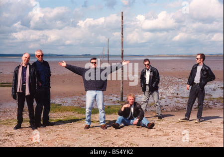 The 1996 line up of the pop group Lindisfarne pictured here on Holy ...