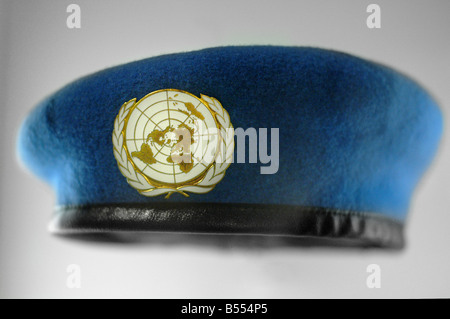 United Nations UN badge on a blue bullet-proof vest Stock Photo - Alamy
