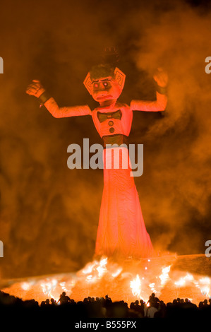 The burning of Old Man Gloom AKA Zozobra in Santa Fe New Mexico 2008 Stock Photo - Alamy