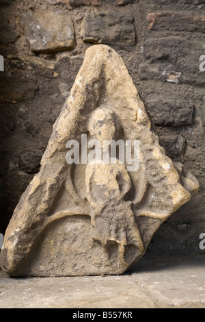 A Saxon sculpture in the Anglo-Saxon church of the Holy Rood in the ...