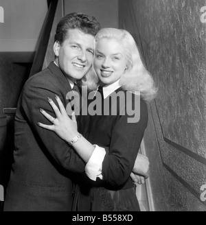 Actress Diana Dors with her husband Dennis Gittins (right) and Mr. J ...