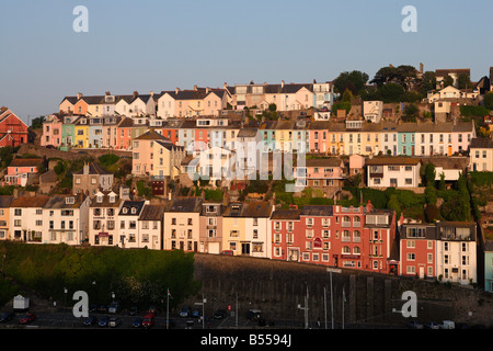 Brixham sea front English Channel typical houses Devon Great Britain ...