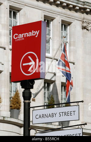 Carnaby Street sign and Union Jack flag, London, UK Stock Photo - Alamy