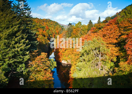 Autumn Colours above the River Garry at the Pass of Killiecrankie ...
