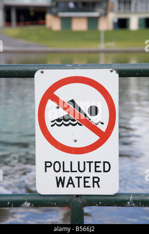 Polluted Water Sign, Australia Stock Photo - Alamy