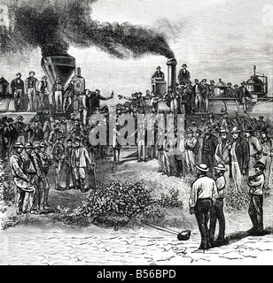 Completion of Pacific Railroad Stock Photo - Alamy