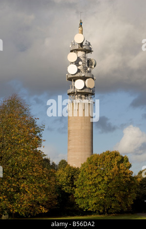 Heaton Park BT Tower, a telecommunication tower built of reinforced ...