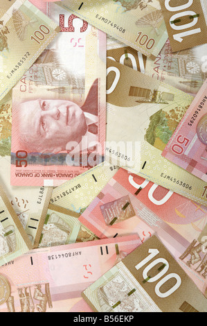 Canadian Dollars close up for background Stock Photo - Alamy
