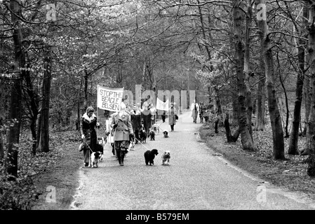 Demonstrators against the use of Beagles by ICI in smoking experiments ...
