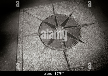 Compass Rose, by granite and steel, on the pavement of The Loop ...