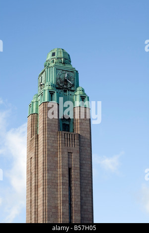 Finland, Helsinki, Railway Station, clock tower Stock Photo - Alamy