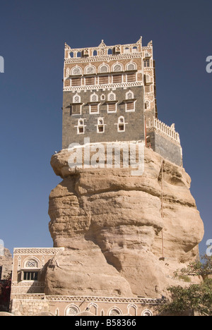 Yemen, Near Sana'A, Wadi Dhahr (Valley), View Of Rock Palace (Dar Al ...