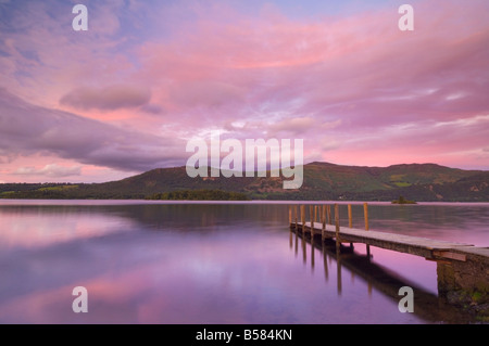 Hawes End Landing Stage jetty on Derwent Water, Lake District National ...