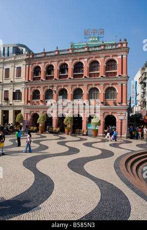 Architecture at Largo do Senado main square in Macau China Stock Photo ...