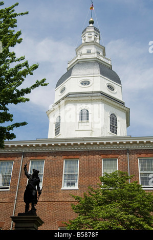 A historical image of the Maryland State Capitol in Annapolis, part of ...