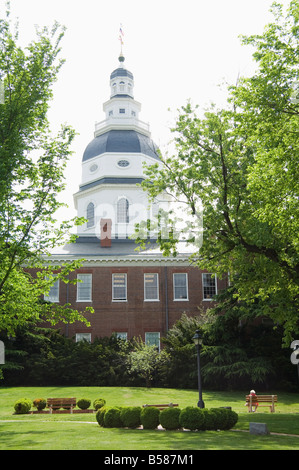 A historical image of the Maryland State Capitol in Annapolis, part of ...