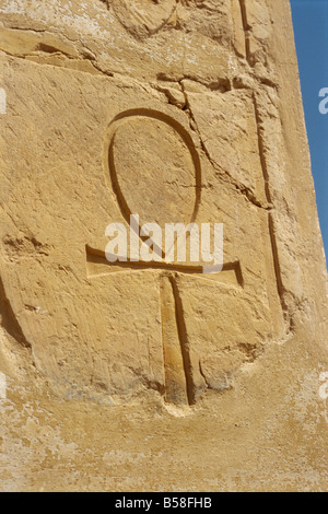 The ankh symbol (sign of life), carved at the Mortuary Temple of ...