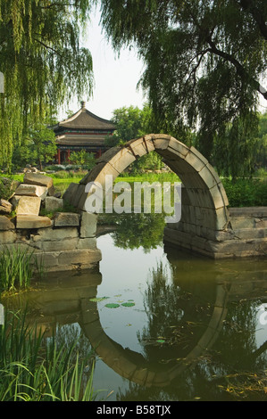 Arched bridge at Yuanmingyuan, Old Summer Palace, Beijing, China Stock ...