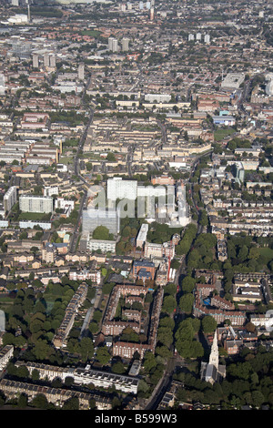 Aerial view north east of Peckham Bermondsey and Rotherhithe London ...