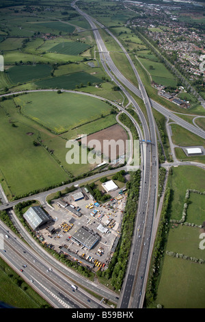 Aerial view north of M6 Motorway Junction 4 Turn Off Coleshill Solihull ...