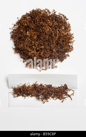 A packet of rolling tobacco with a health warning sign on it. England ...