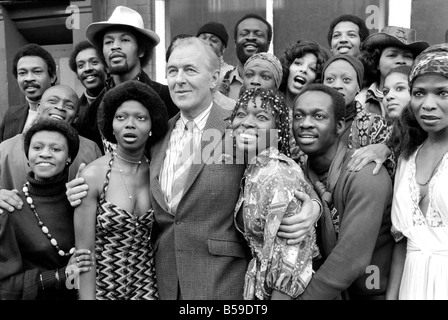 Actors and actresses from the West End production The Black Mikado ...