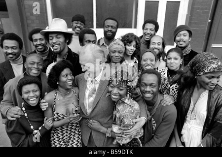Actors and actresses from the West End production The Black Mikado ...