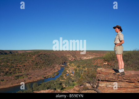 Loop of Murchison river at Kalbarri national park in Australia Stock ...